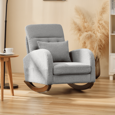 Muumblus Nursery Swivel Glider, Upholstered Maternity Rocker with ...