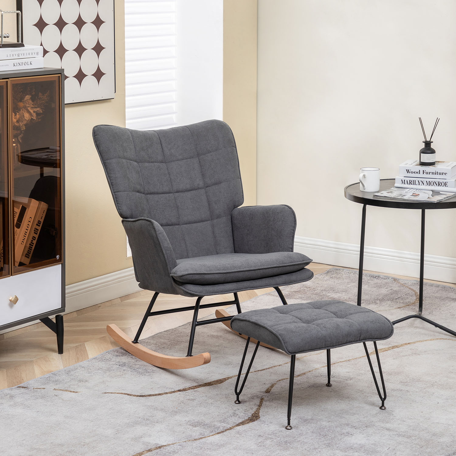 Max Wing Back Swivel Rocker Chair, Multiple Colors - Walmart.com