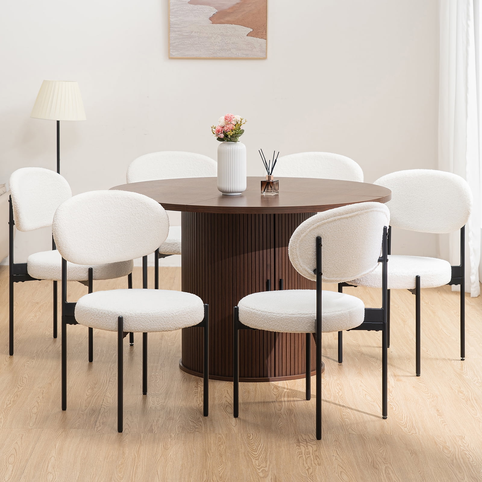 Hommpa Dining Chairs Set of 6 Upholstered Mid-Century Modern Accent ...