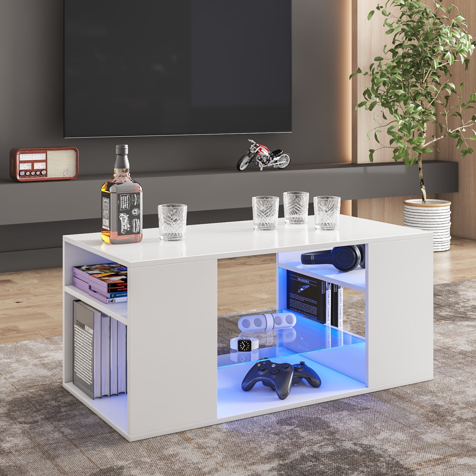 Hommpa LED Coffee Table with High Gloss Finish and Nepal | Ubuy
