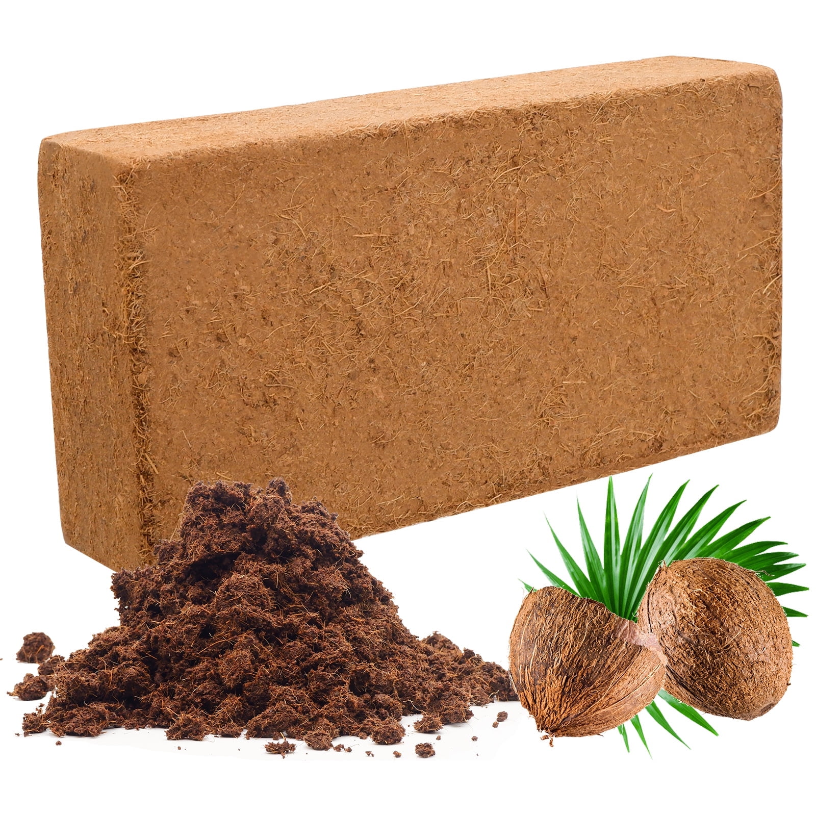 Homneer 1 pack Premium Coco Coir Bricks, Organic Coconut Fiber ...