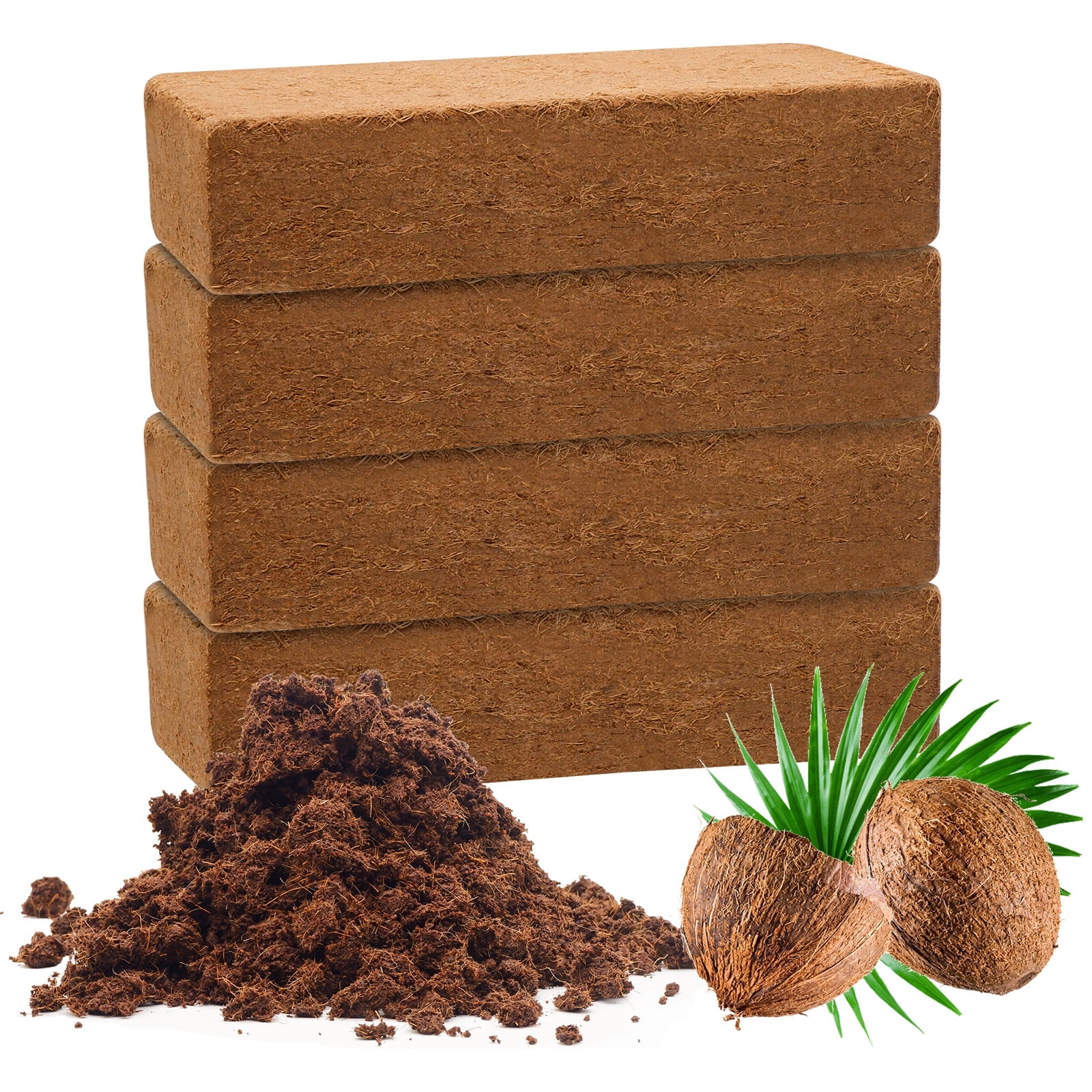 Homneer 4 pack Premium Coco Coir Bricks, Organic Coconut Fiber ...