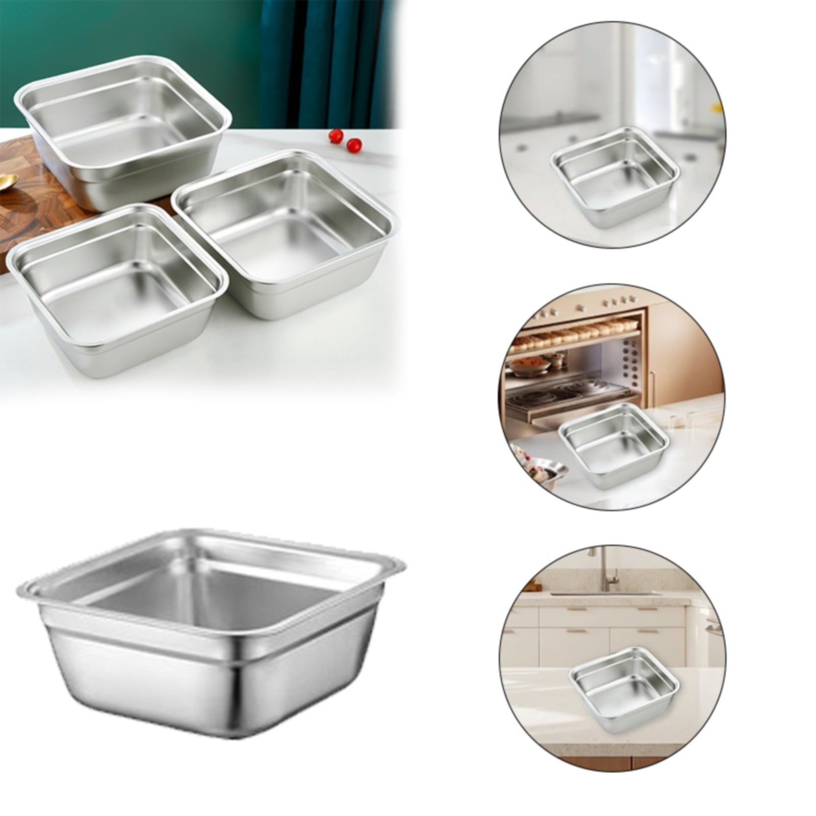 Homnglonglong 1-piece kitchen sink square stainless steel bucket with ...