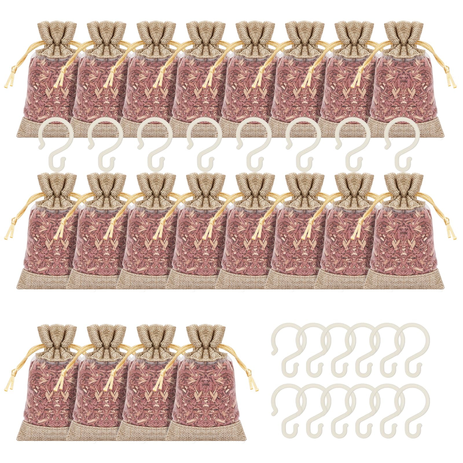 Homode Cedar Sachets for Clothes Storage, Pack of 20 Cedar Chips for ...