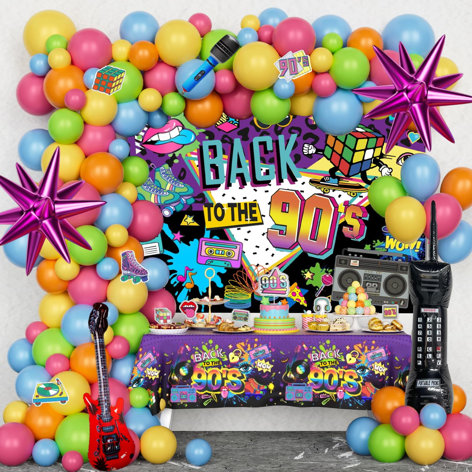 Homond 90s Party Decorations, 90s Themed Birthday Party Decorations ...