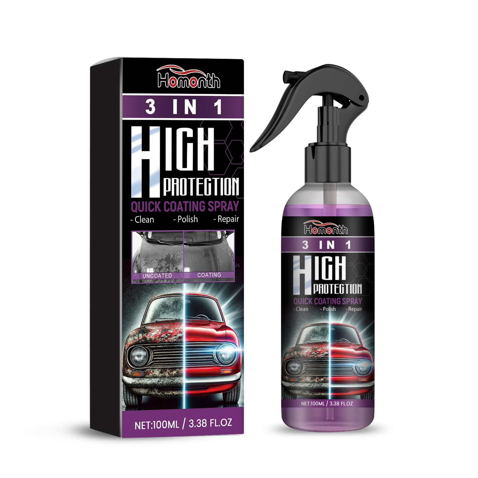 Homonth 3 In 1 High Protection Quick Coating Spray, Long Lasting Oil ...