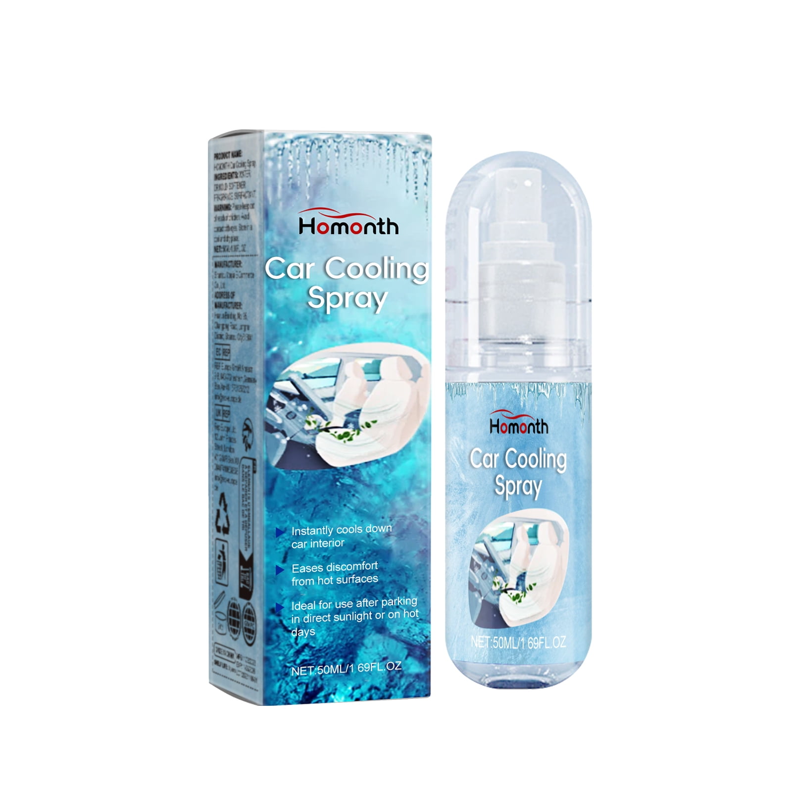 Homonth Car Cooling Spray, Summer Car Cooling Agent Cooling Inside The Cool And Comfortable ...