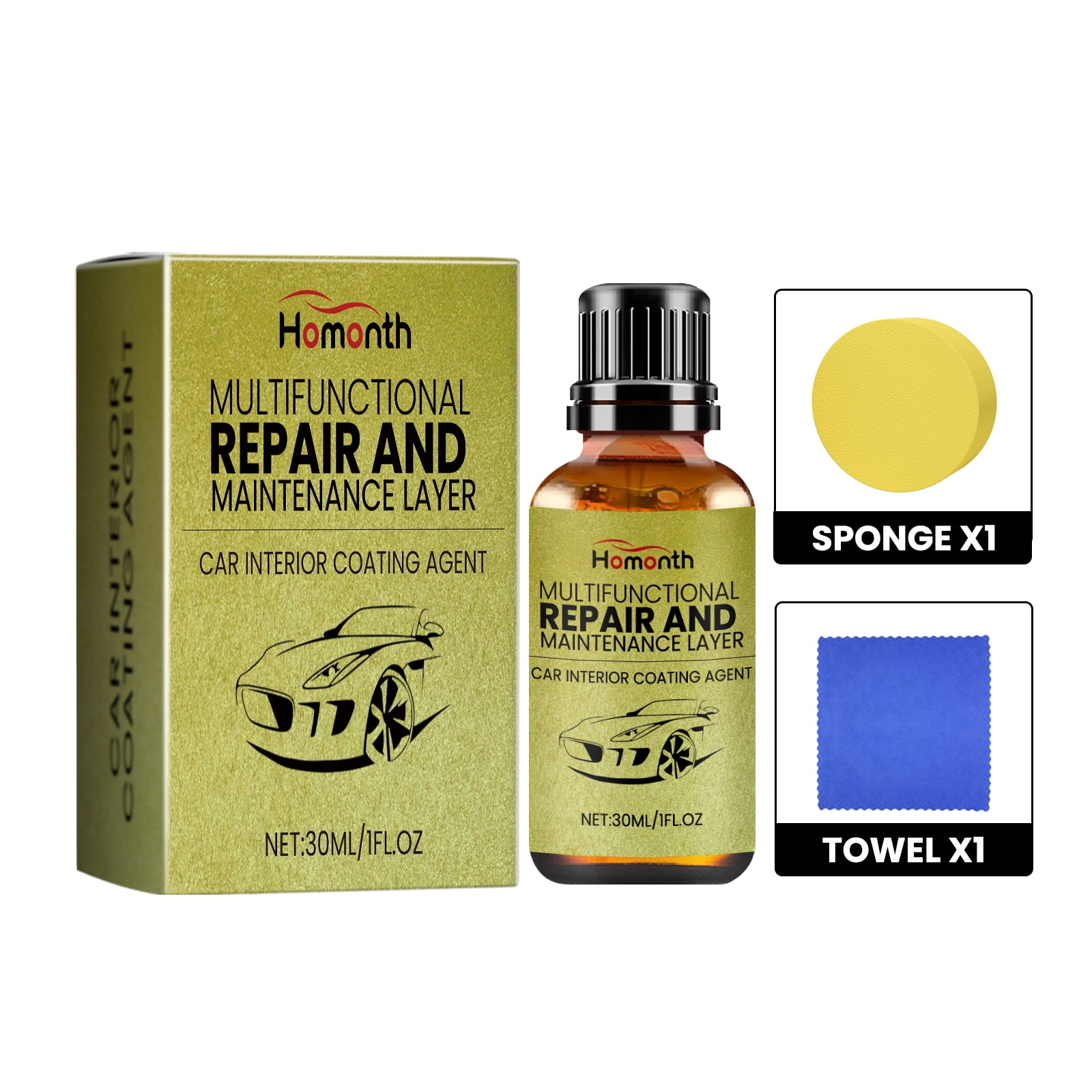 Homonth Car Interior Repair Coating Kit Car Interior Plastic Parts ...