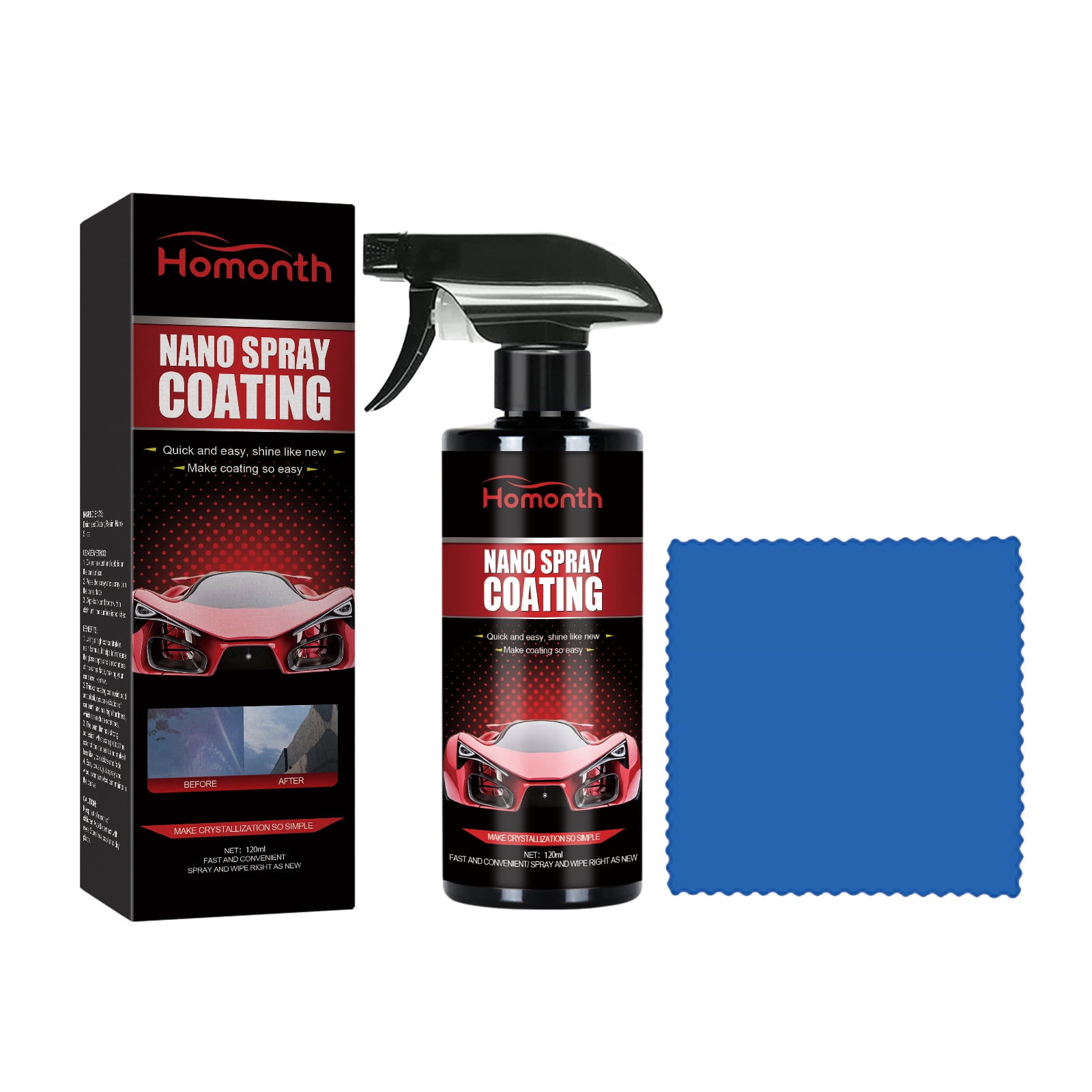 Homonth Coating Nano Spray, Car Paint Film Polishing Brightening Dust Protection Car Paint Spray ...