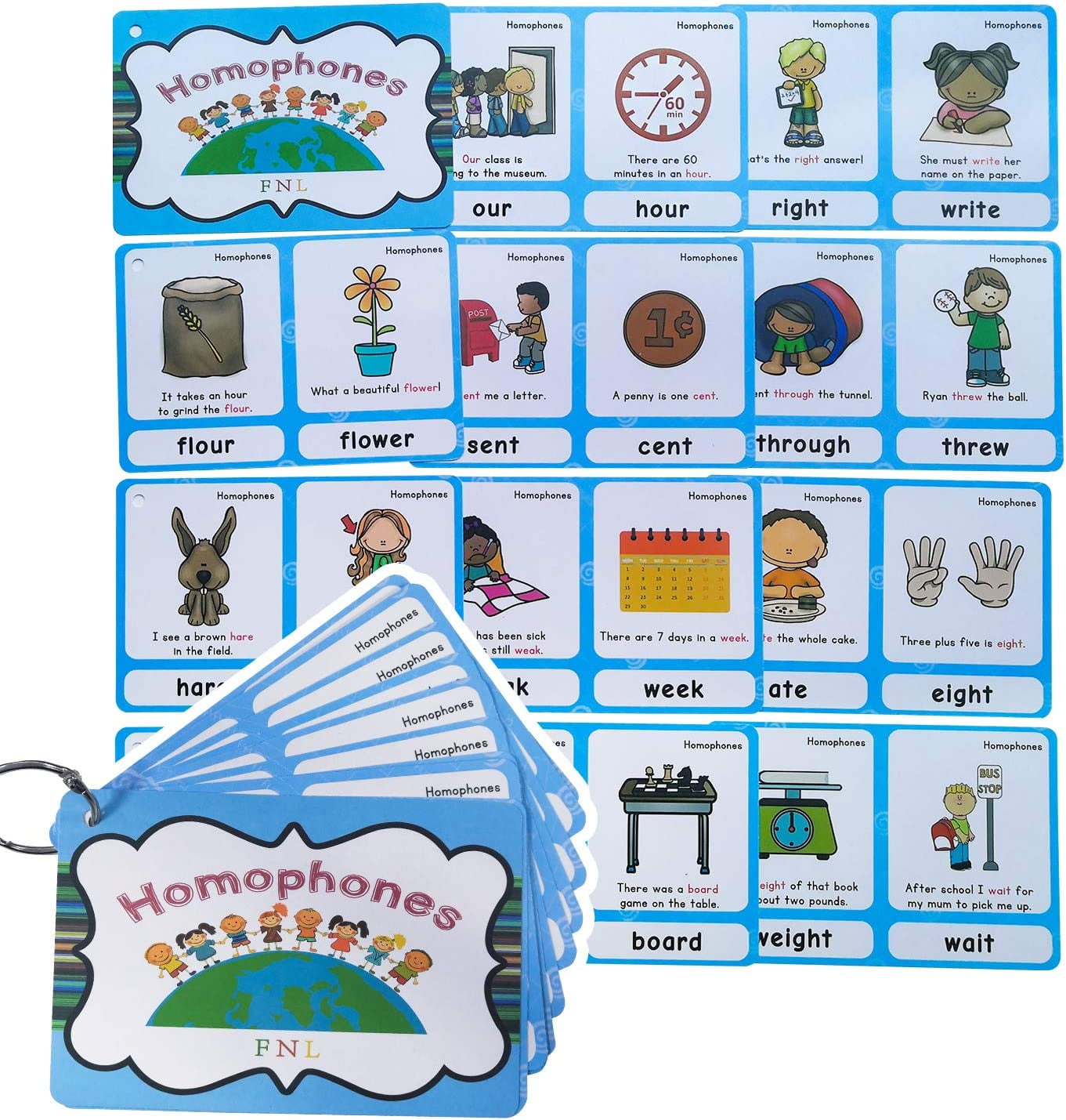 Homophones Flash Cards | Learning Toys Flashcards for Children Pre-K ...