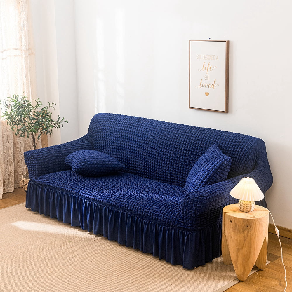 Homore 1 Piece Sofa Slipcover with Pleated Ruffled Skirt Washable High ...
