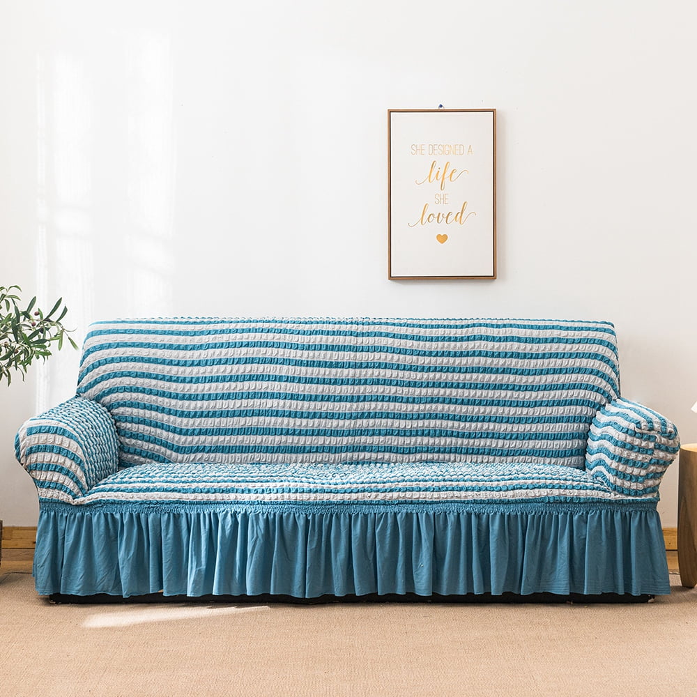 Homore 1 Piece Sofa Slipcover with Pleated Ruffled Skirt Washable High ...