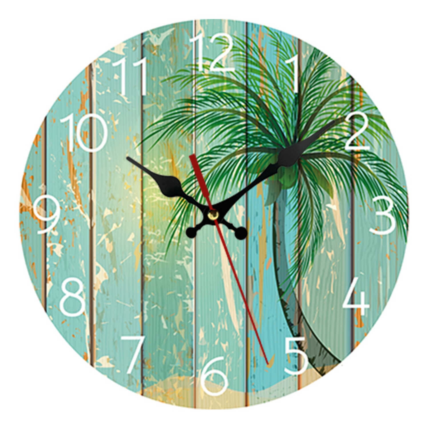 Homore 10Inch Round Wall Clock, Silent Ticking, Decor Bathroom Kitchen ...