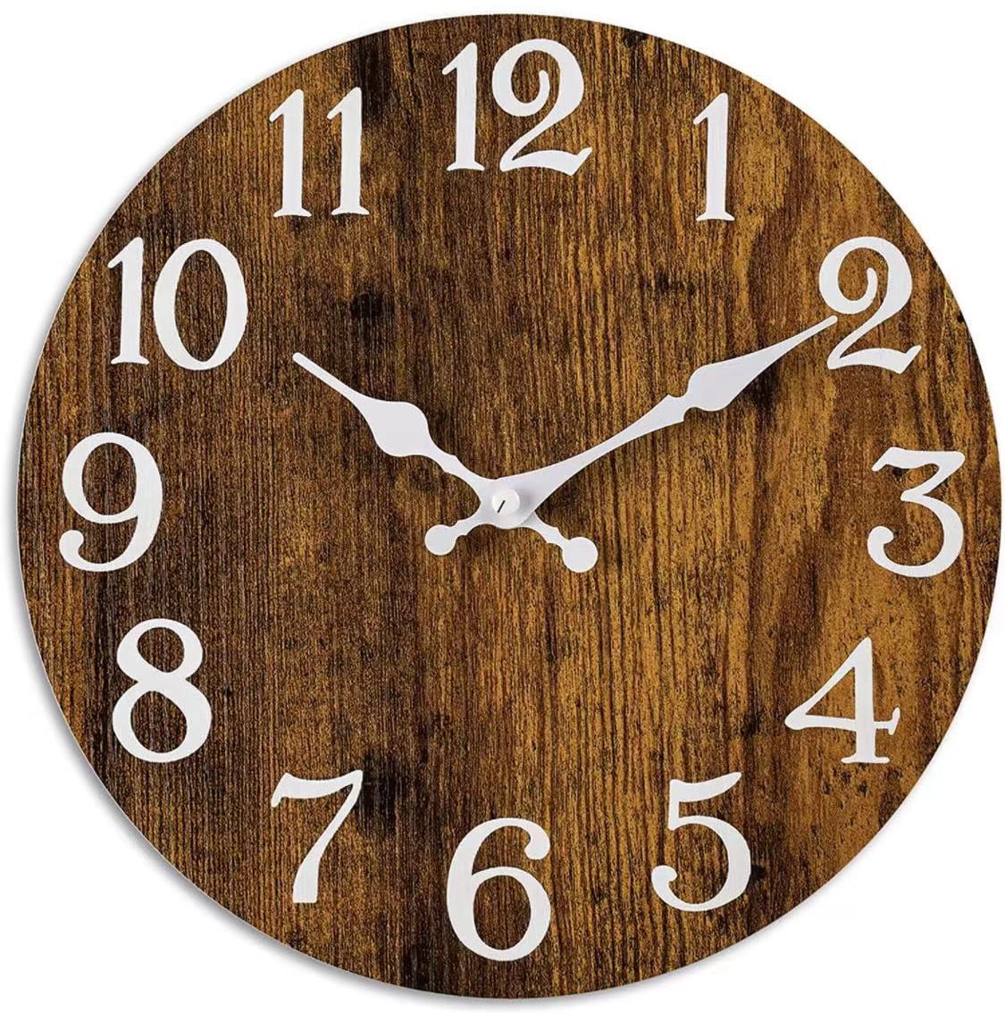 Homore 10Inch Round Wall Clock, Silent Ticking, Decor Bathroom Kitchen ...