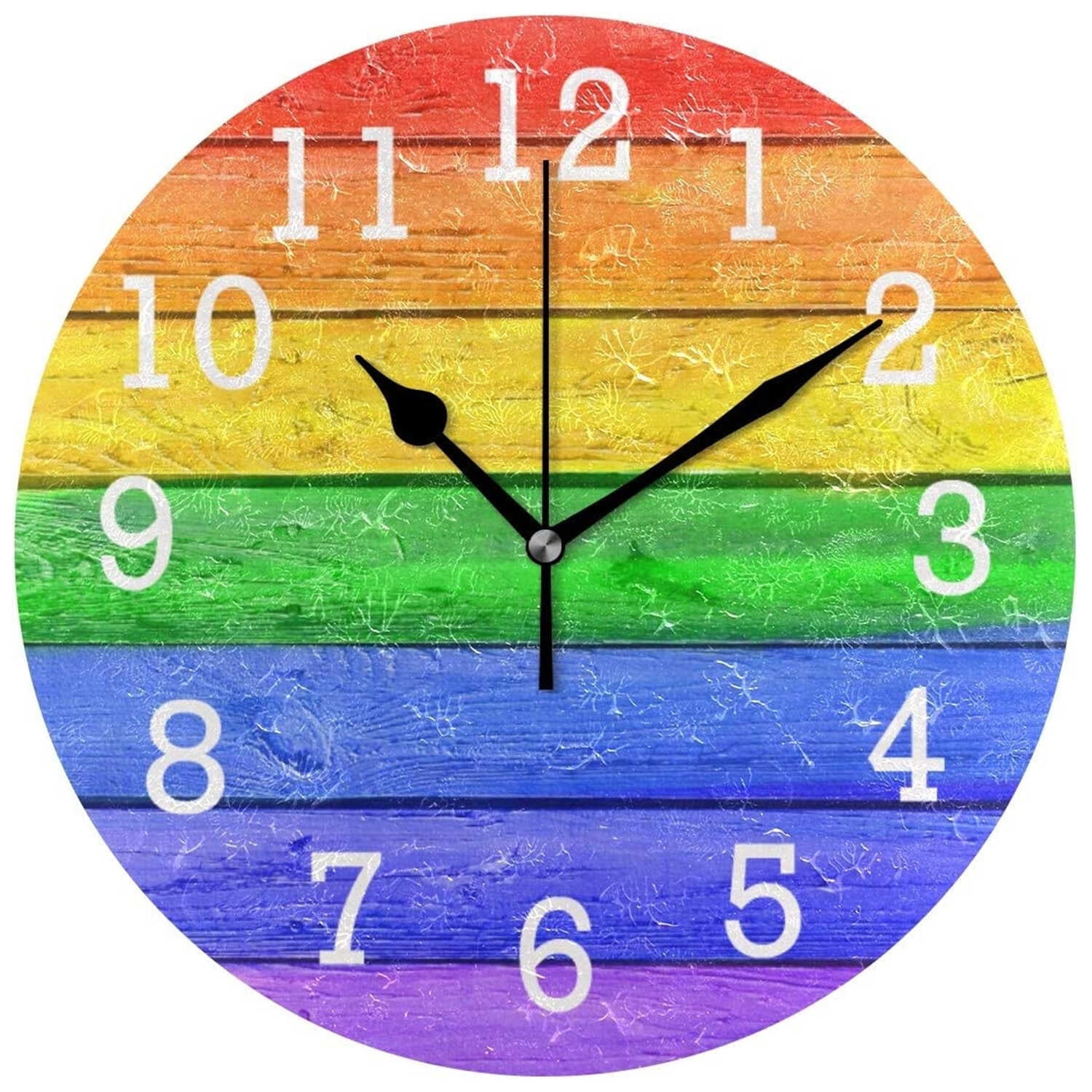 Homore 10Inch Round Wall Clock, Silent Ticking, Decor Bathroom Kitchen ...