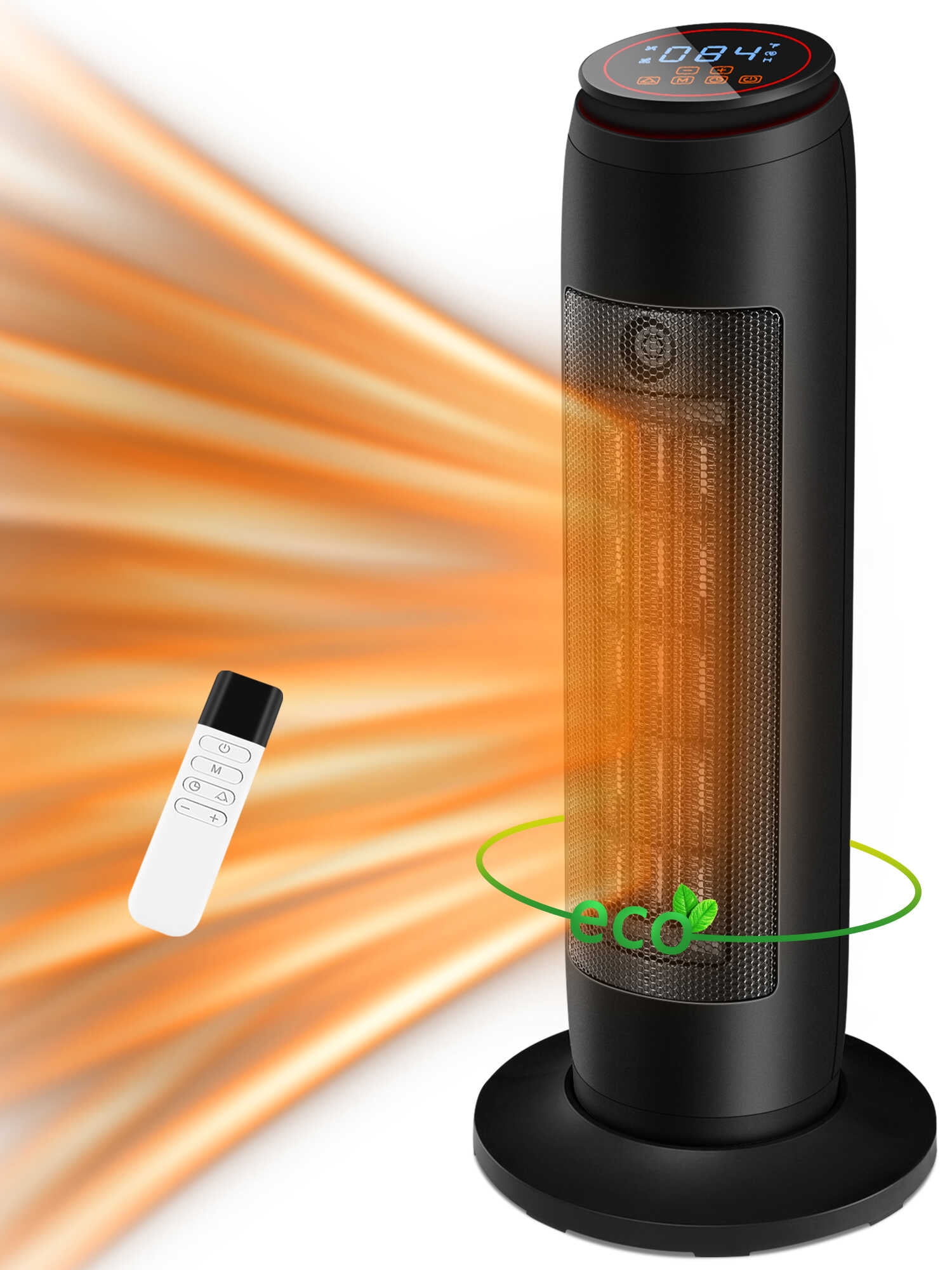 Homore 1500W Space Heater with ECO Thermostat,Remote,24H Timer ...