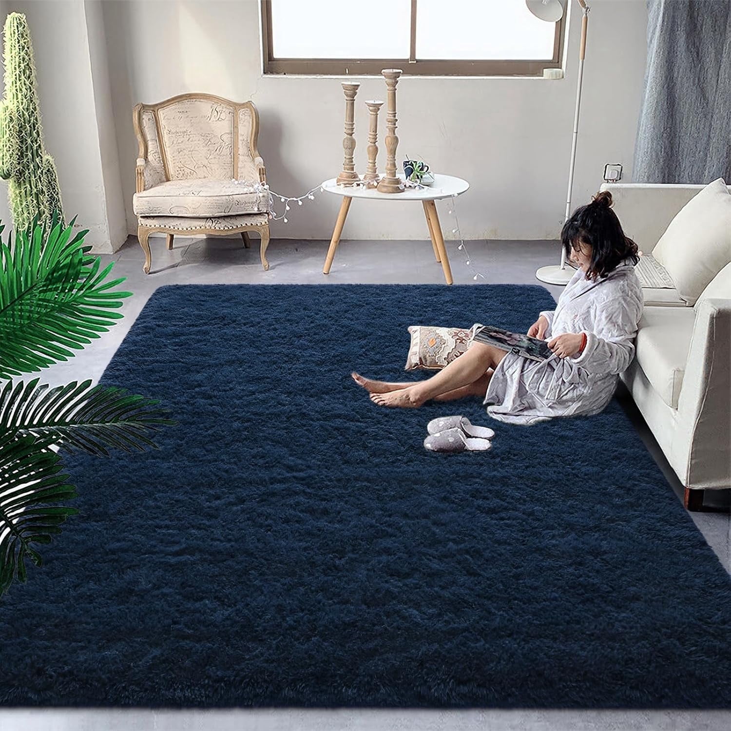 Homore Cute Fluffy Velvet Carpet Soft Washable Area Rugs for Bedroom ...