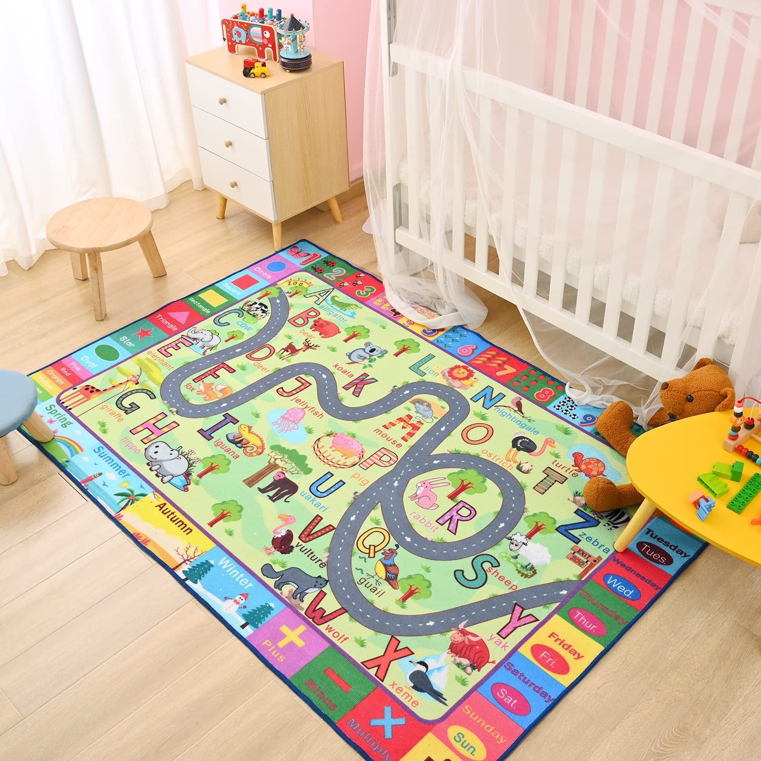Homore Kids Car Rugs, Versatile ABC Learning Play Mats with Road ...