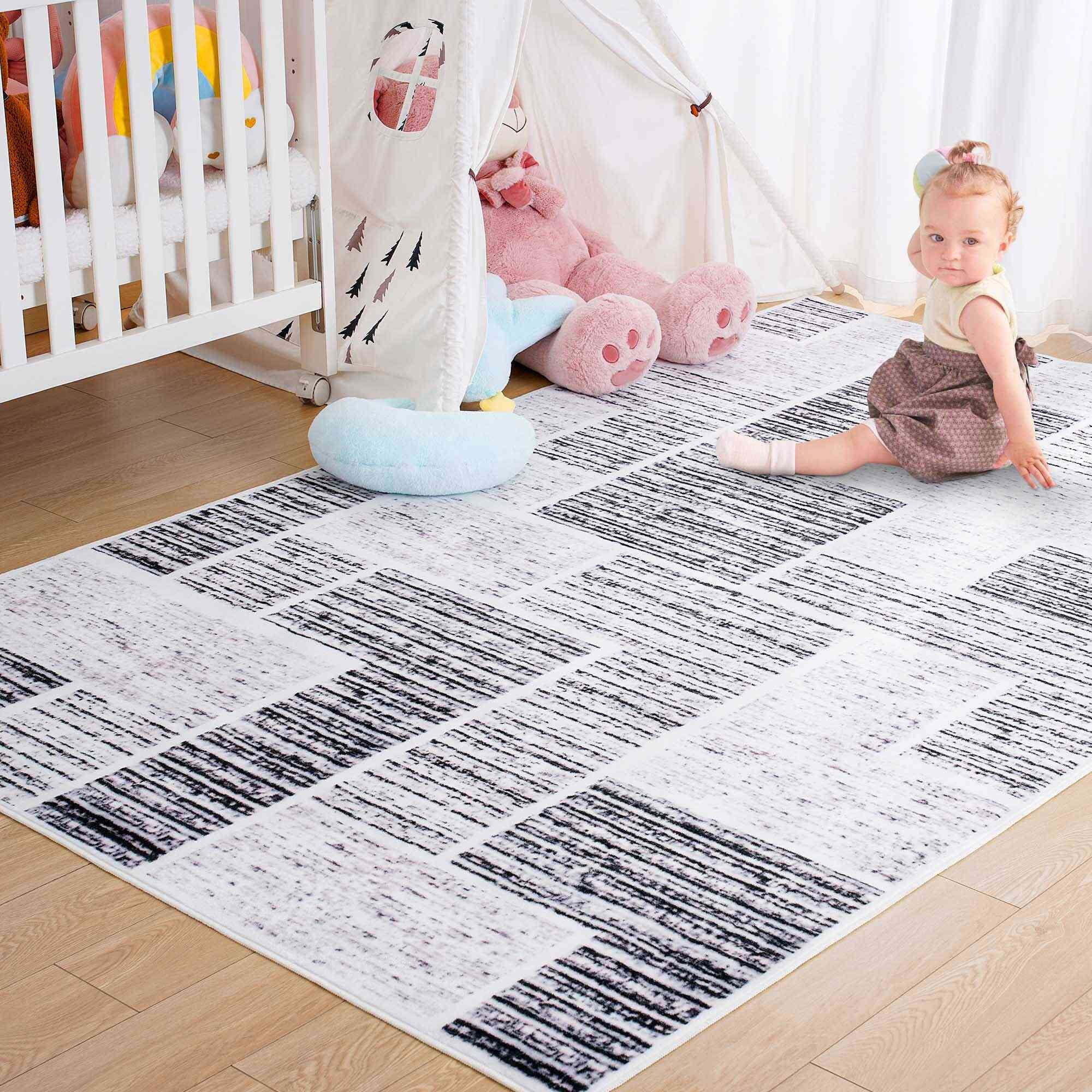 Homore Modern Geometric Patchwork Area Rug Washable Machine Soft Non ...