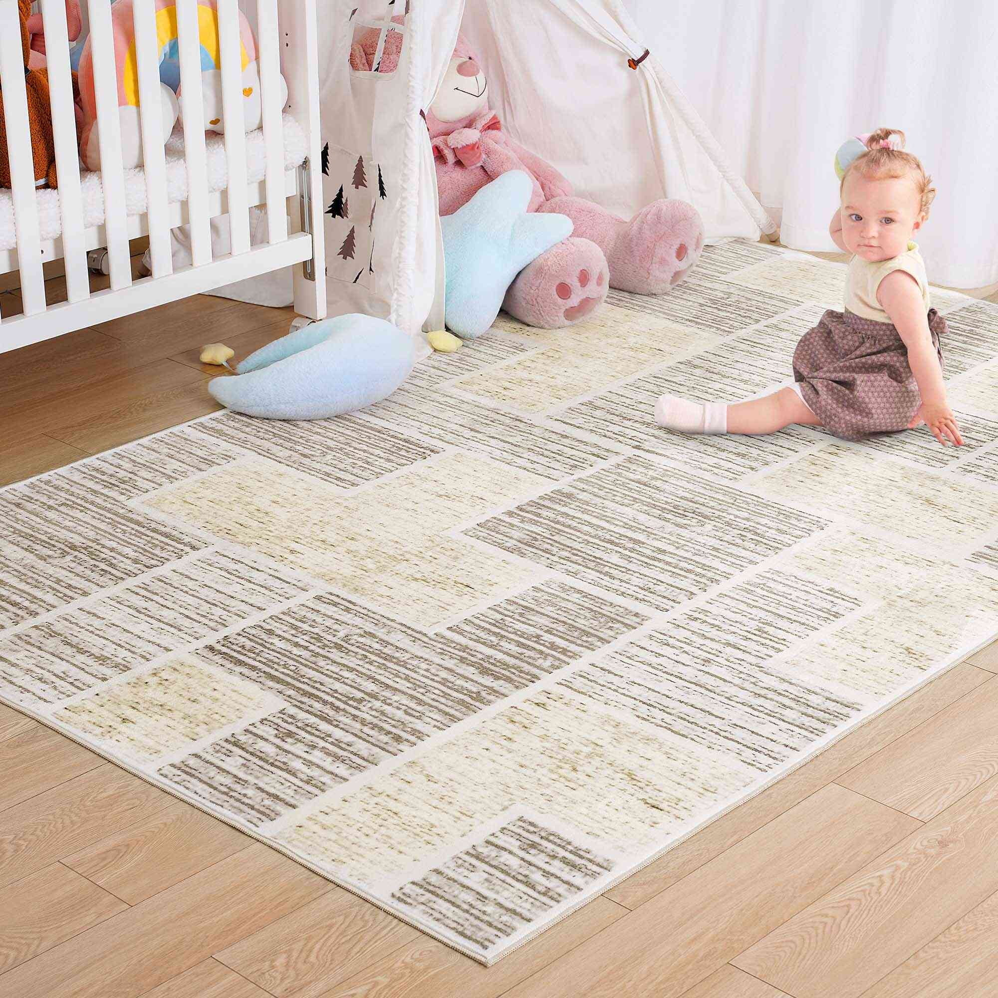 Homore Modern Geometric Patchwork Area Rug Washable Machine Soft Non ...