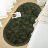 Homore Ultra Soft Modern Oval Rugs for Bedroom,2.6' x 5.3',Olive ...