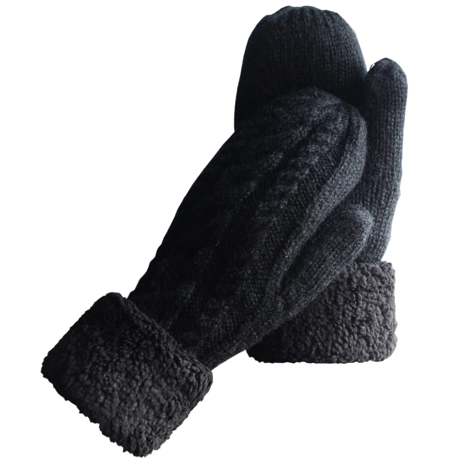 Homore Women's Winter Thick Gloves with Warm Lining, Cozy Knitted ...