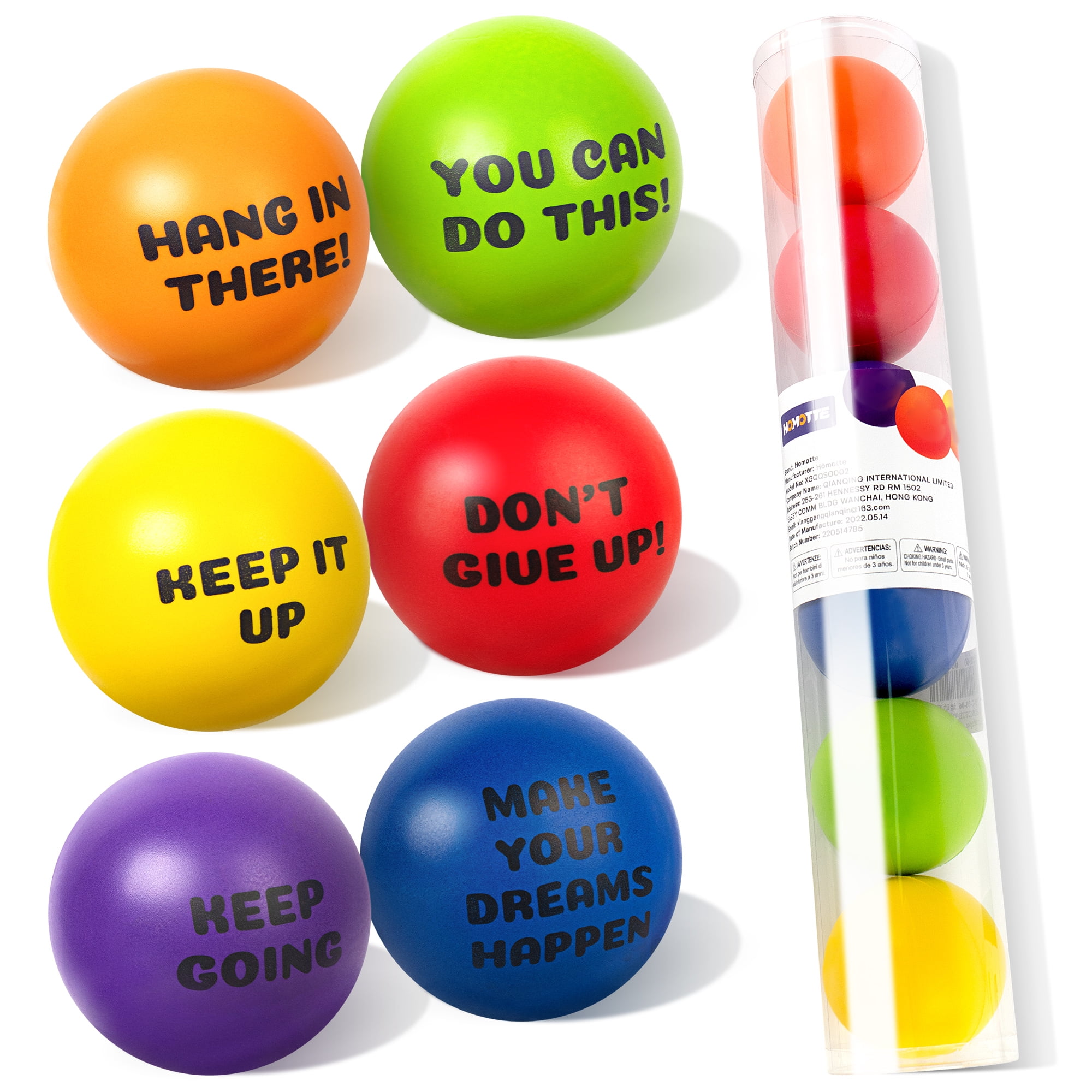 Homotte 6 Pcs Motivational Stress Balls, Hand Exercise Therapy Set for ...