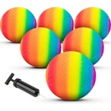 Fun Land 24 inch Pack of 6 Jumbo Colorful Beach Balls Rainbow Color ...