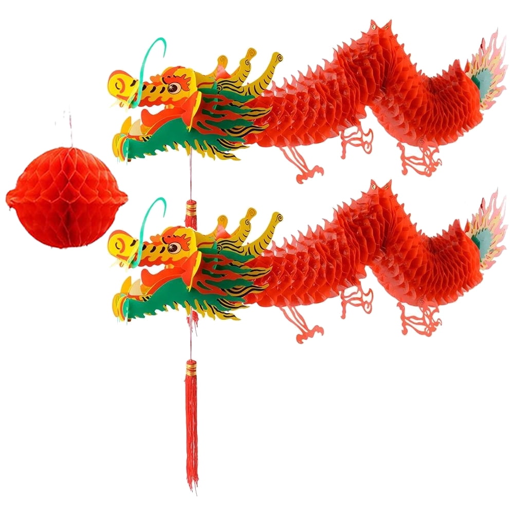 Homoyoyo Chinese New Year Dragon Pendant Red Paper 1 Set Spring ...