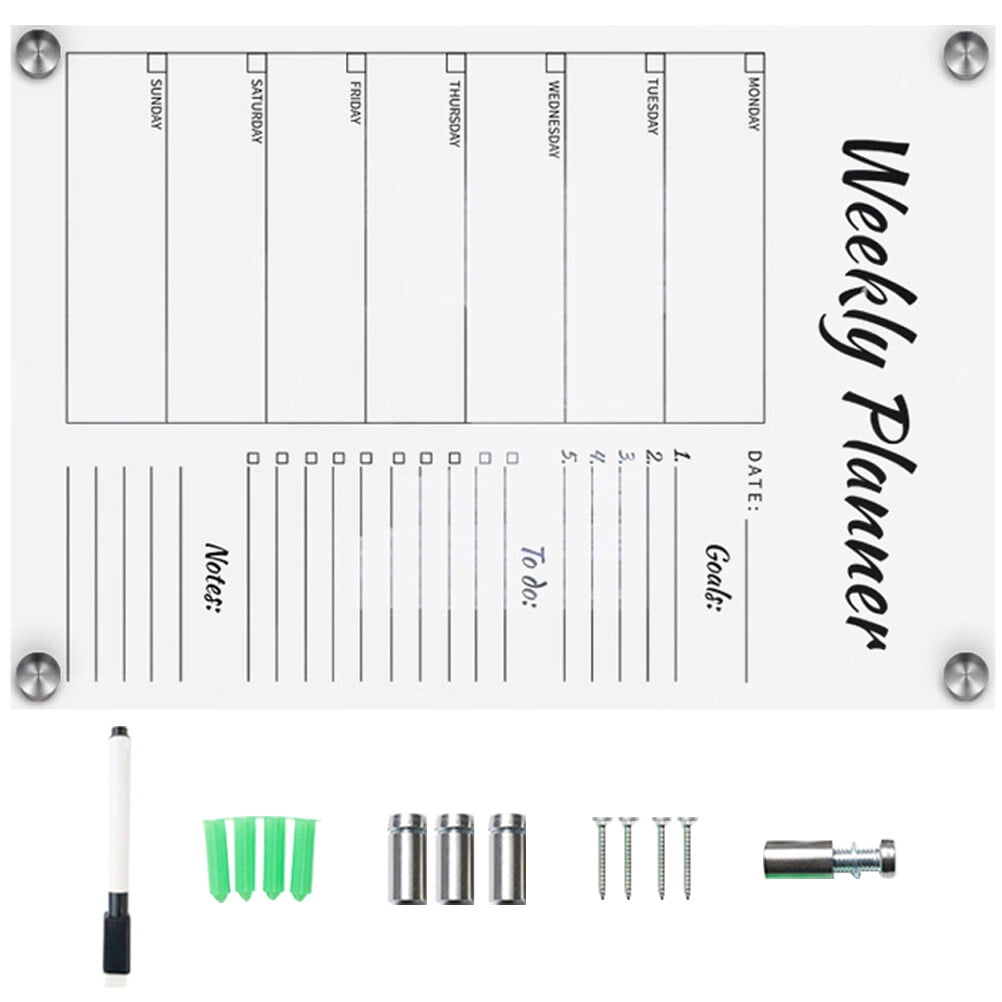 Homoyoyo Weekly Plan Display Board Acrylic Transparent 1 Set Back to ...