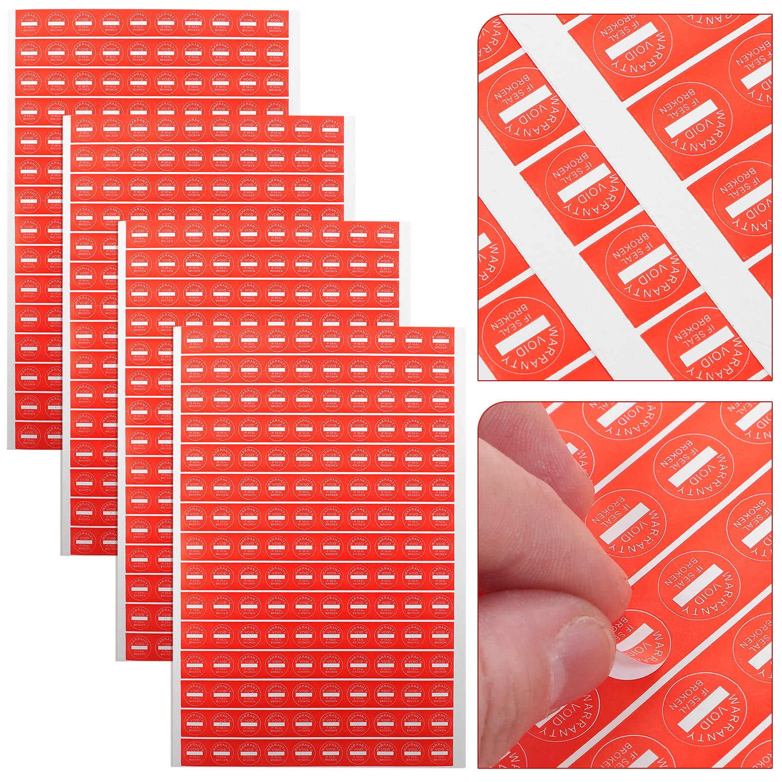 Homoyoyo Round Caution Stickers Red Paper Adhesive Labels for Warnings ...