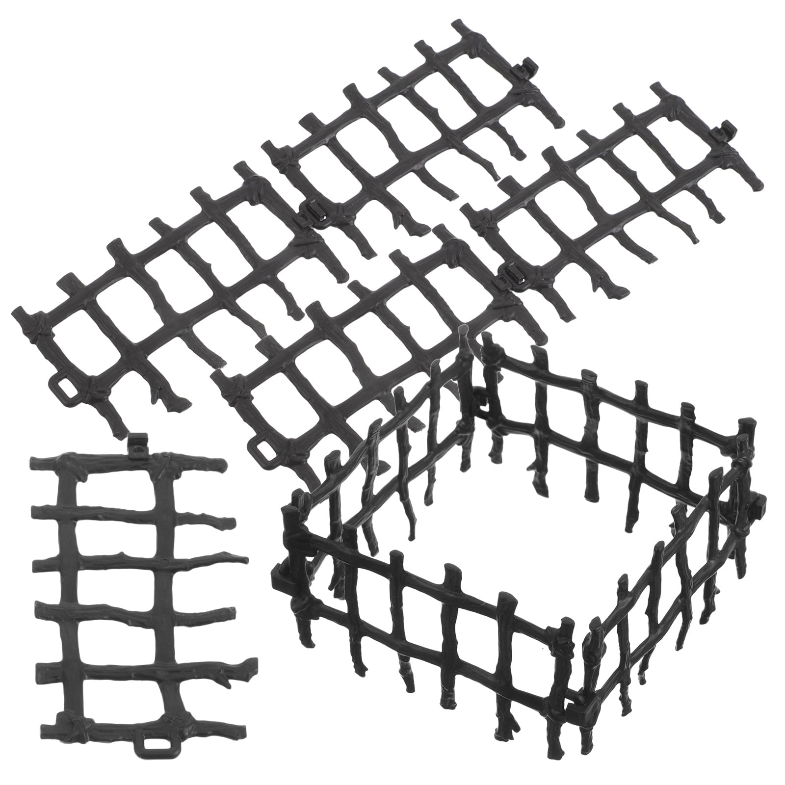Homoyoyo 100Pcs Barn Paddock Fence Horse Barn Toys Black Plastic For ...