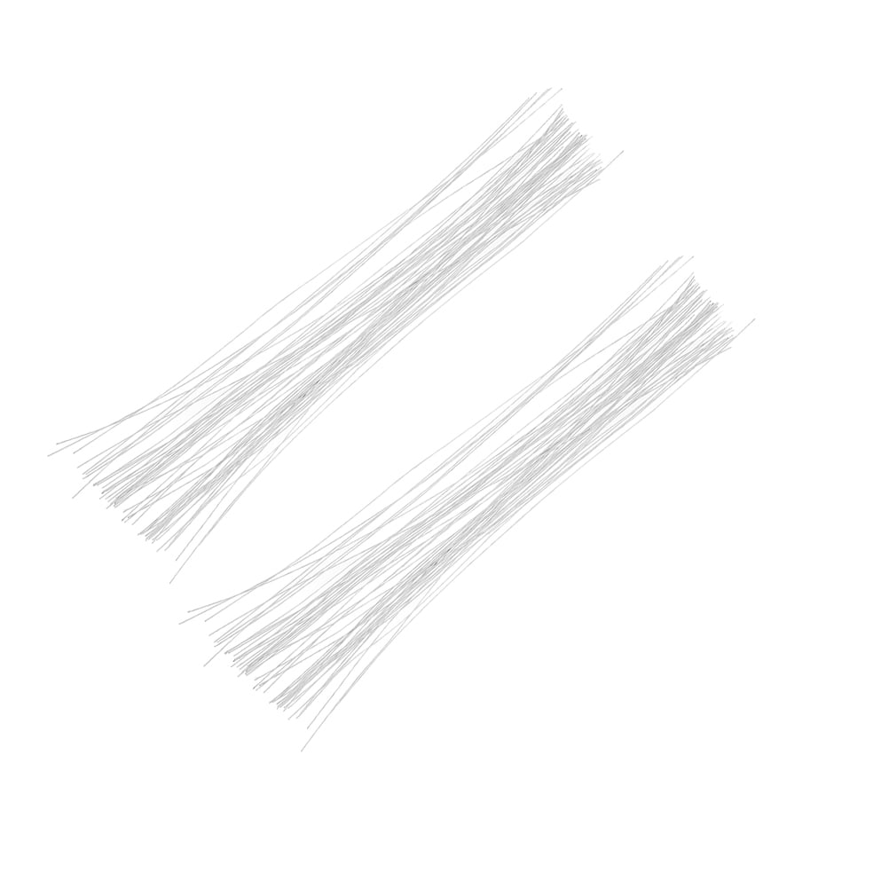 Homoyoyo White Floral Wire Stems 100 Pcs Flexible for Flower ...