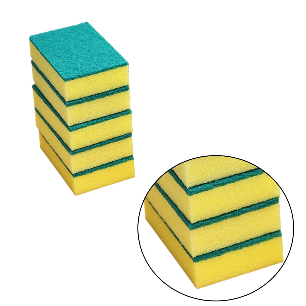Homoyoyo 10Pcs Double-Sided Sponge Scouring Pads for Kitchen and ...