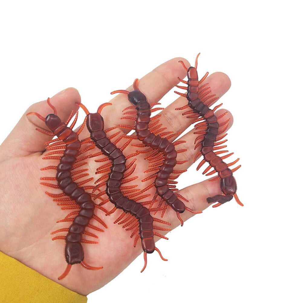 Homoyoyo 15pcs Crawling Bug Toy Fake Centipede Toy Brown Plastic Family ...
