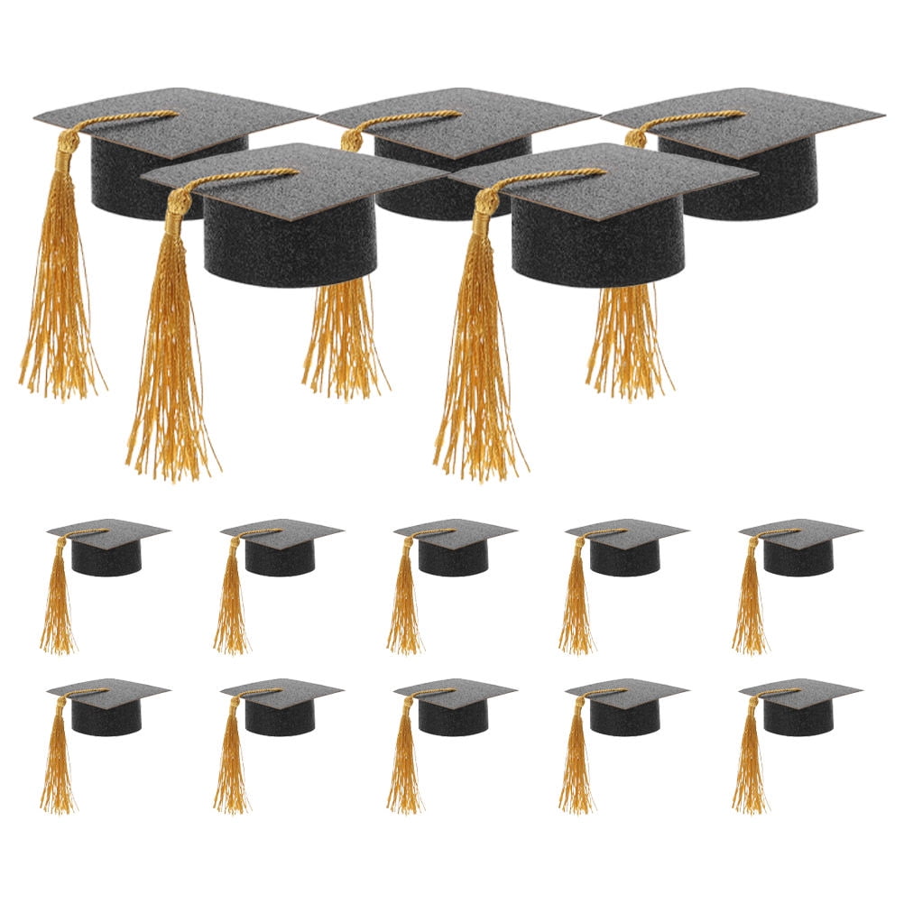 Homoyoyo 15pcs Mini Graduation Cap Multi Paper Table Decoration For ...