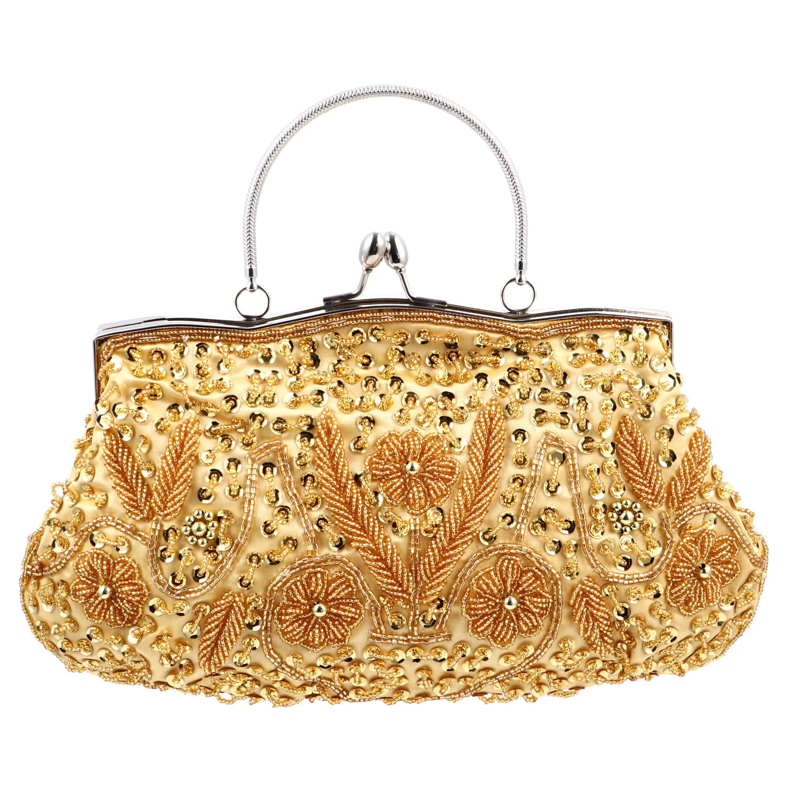 Homoyoyo 1-Pack Elegant Golden Shoulder Bag for Women, Evening Handbag ...