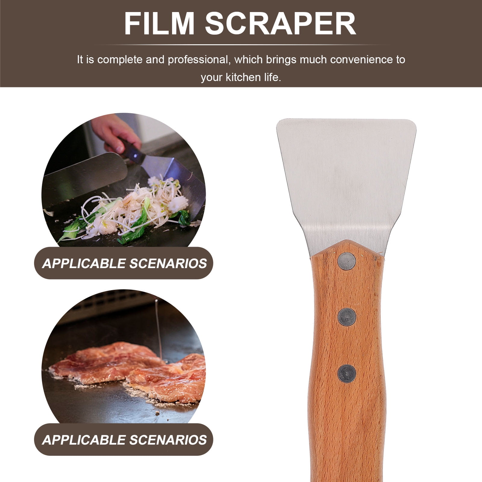 Homoyoyo Ergonomic Stainless Steel Grill Scraper Handheld Kitchen ...