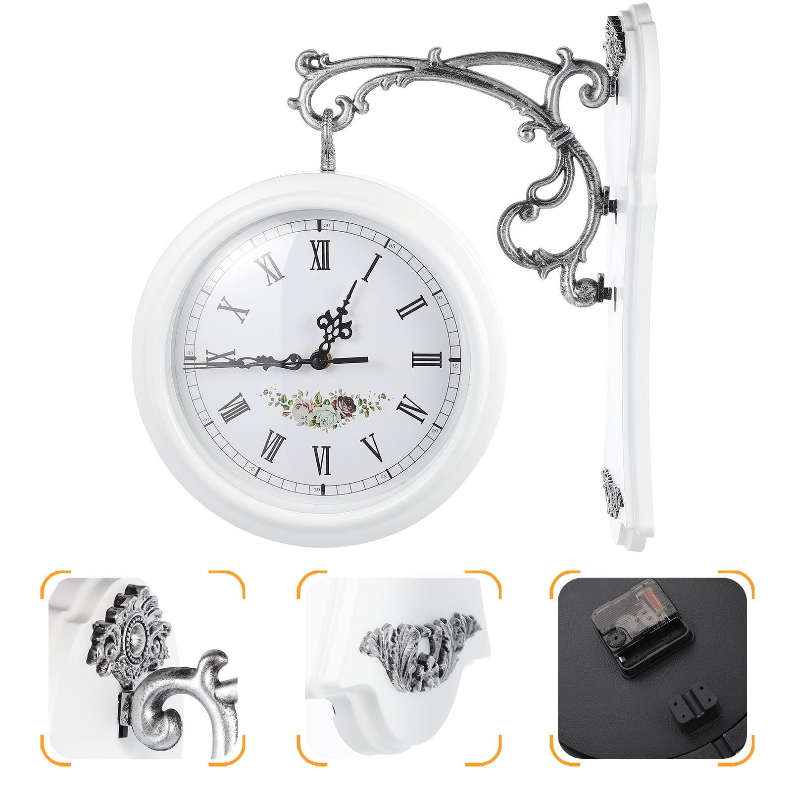 Homoyoyo Hanging Clocks Double Sided Double Sided Wall Clock Glass 1Pcs ...