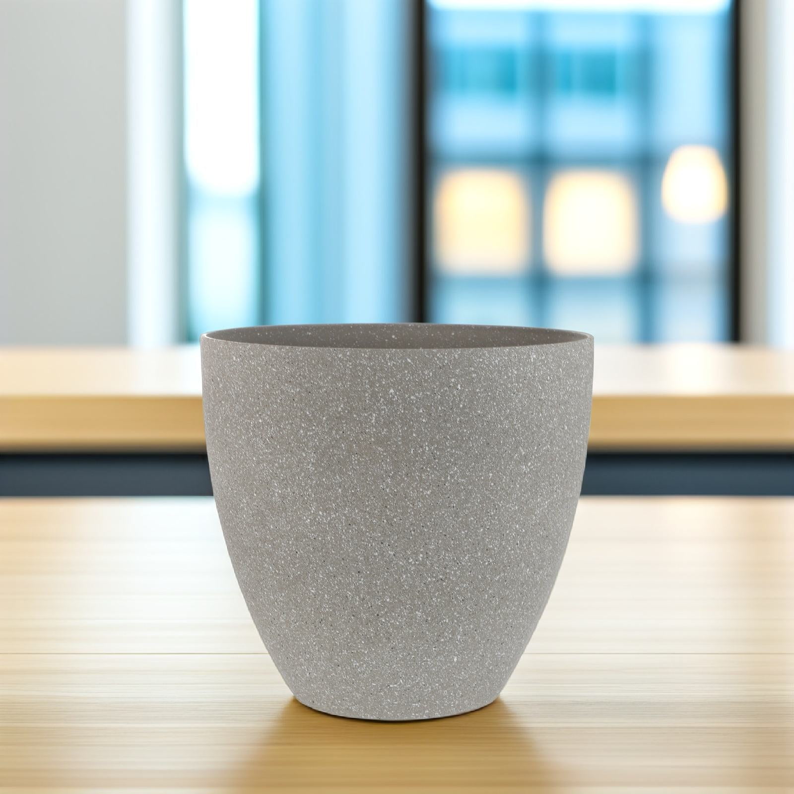 Homoyoyo Modern Minimalist Light Grey Resin Planter Pots with Drainage ...
