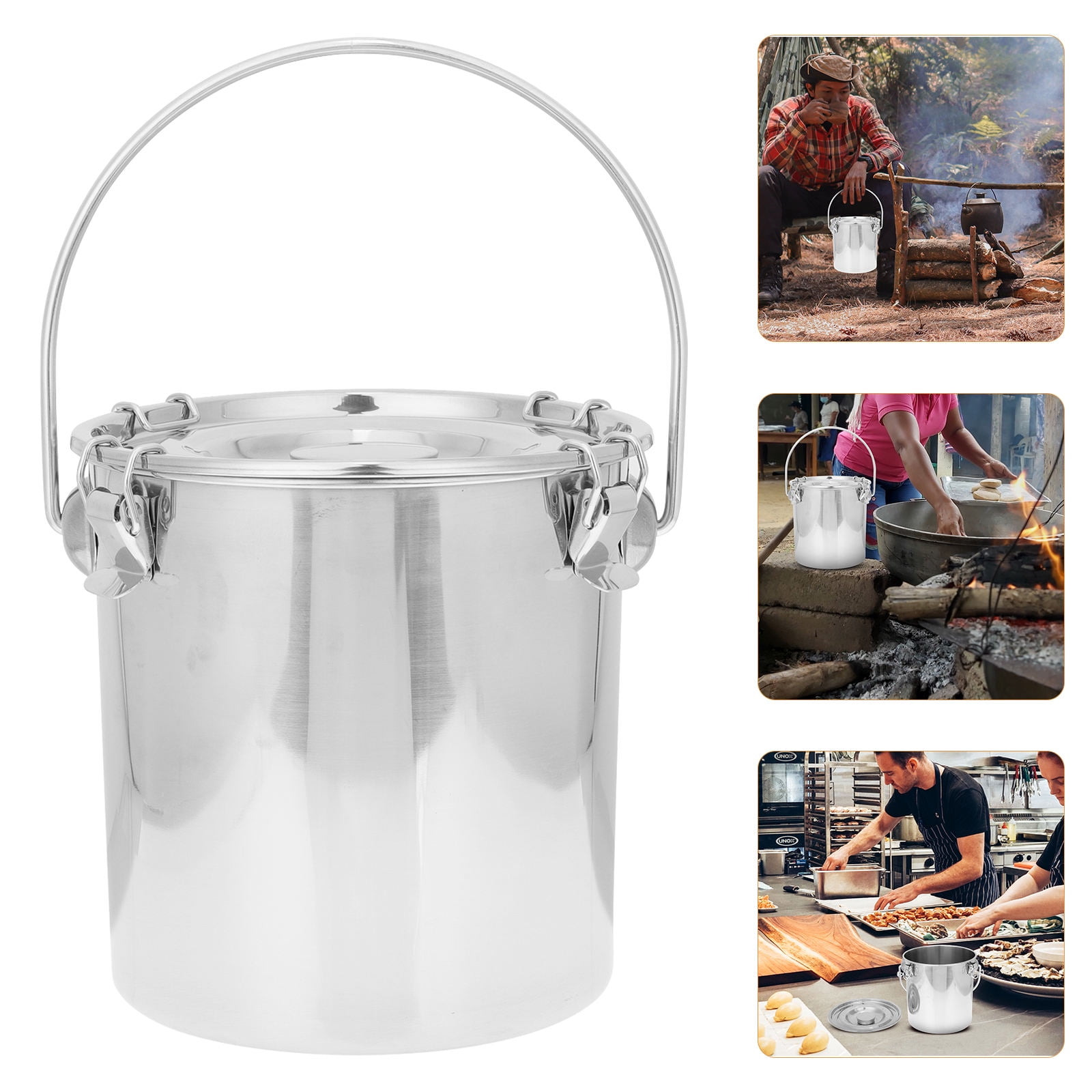 Homoyoyo Airtight Stainless Steel Bucket for Outdoor Firefighting ...