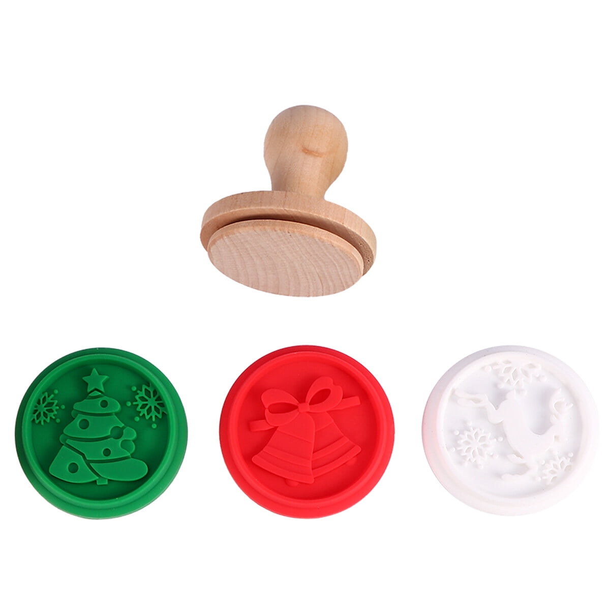 Homoyoyo 1Set Baking Mold Assorted Color Silicone Wood Cookie Seal for ...