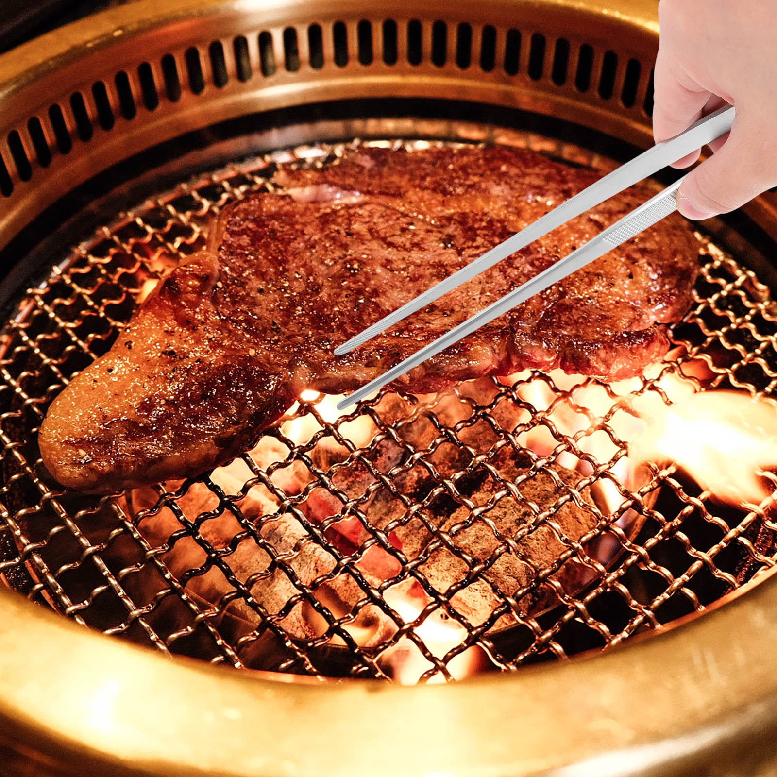 Homoyoyo Kitchen Tong Clips Steak Clamp Silver Stainless Steel 1Pcs 11 ...