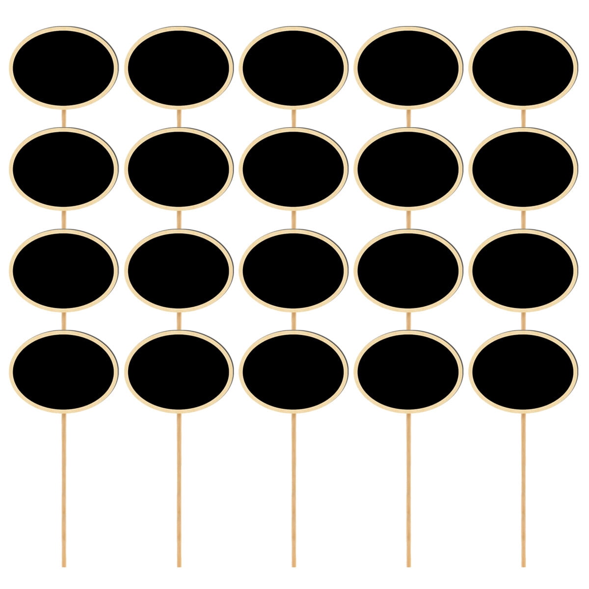 Homoyoyo 20pcs Decorative Memo Boards Oval Black Wood Chalkboard Signs ...