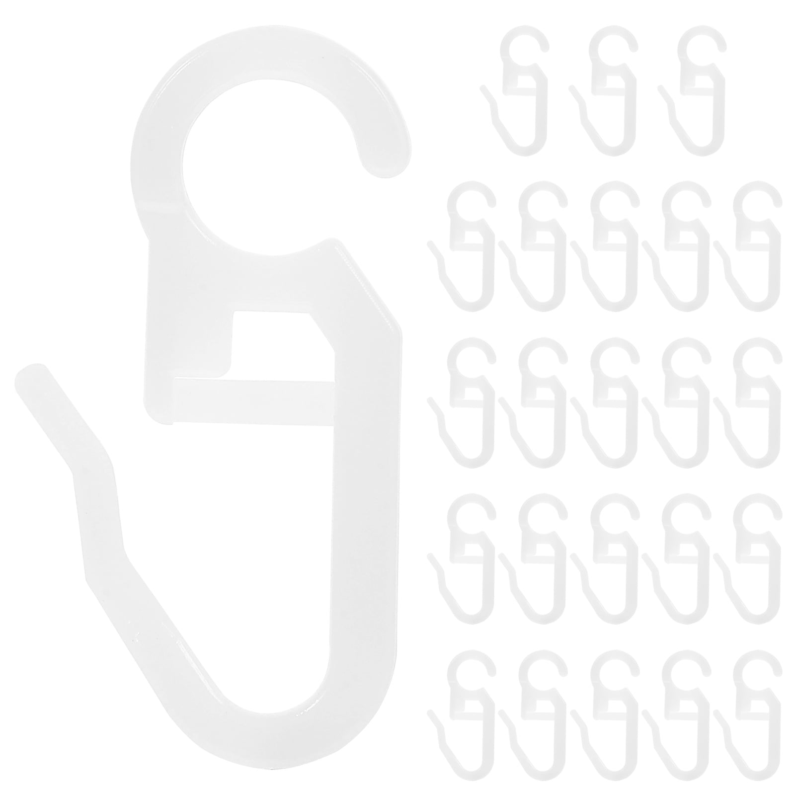 Homoyoyo Curtain Rail Hooks White PVC Drapery Pins for Home Use 24Pcs ...