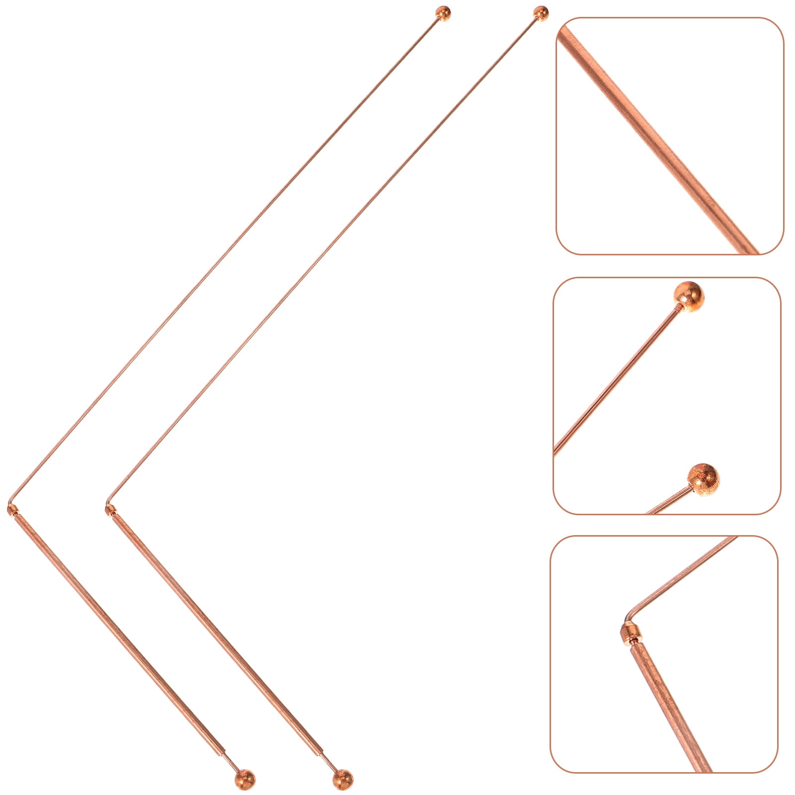 Homoyoyo 2Pcs Pure Copper Probes Rods Golden for Water Source Finding ...
