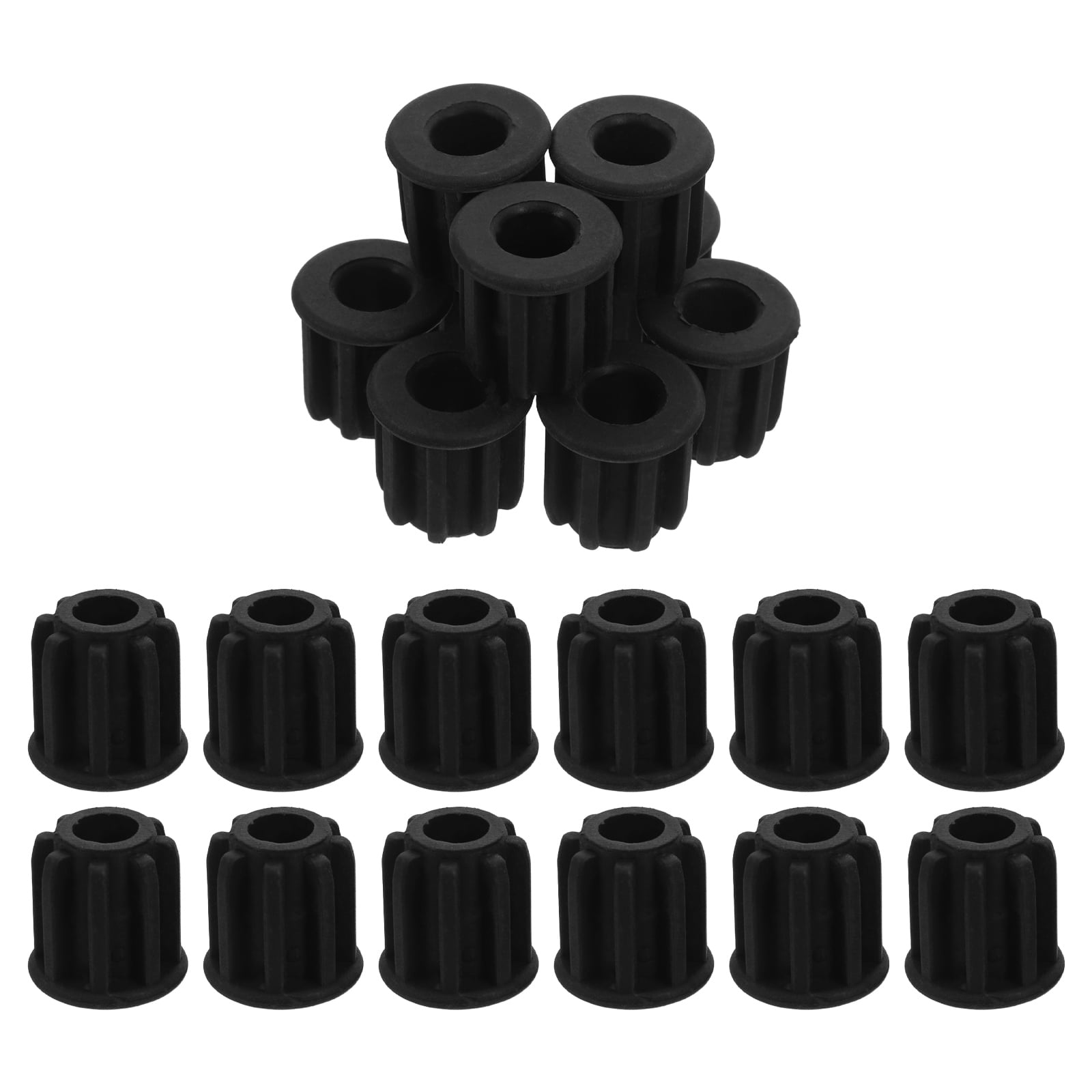 Homoyoyo 30Pcs Furniture Leg End Cap Black Plastic Caster Cover Nonslip ...