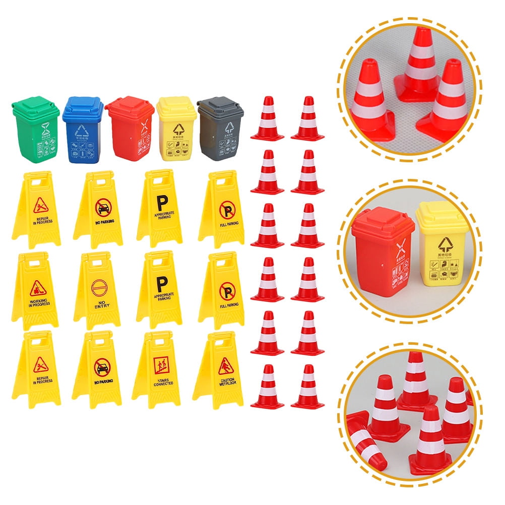 Homoyoyo 37Pcs Traffic Signs Kids Mini Traffic Cones Improve Thinking ...