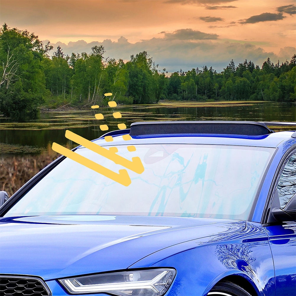 Homoyoyo 3Pack Blue Gradient Mirrored Window Film 100x30cm for Car ...