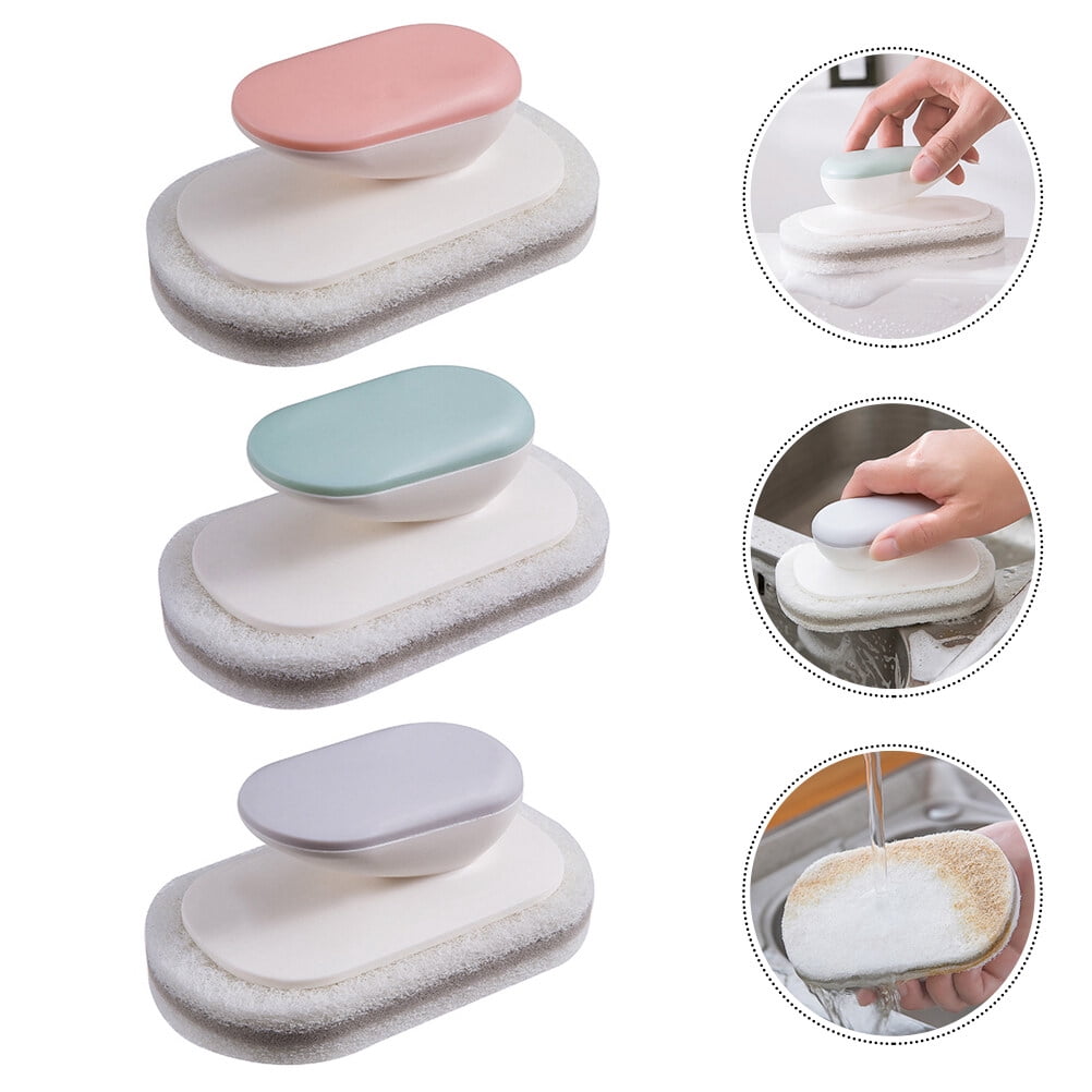 Homoyoyo 3-Pack Dish Scrubbers with Assorted Colors, PP Pot Cleaning ...
